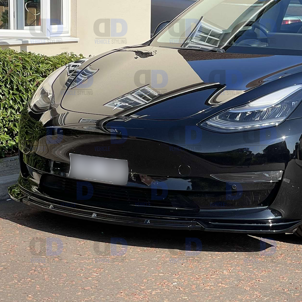 Tesla Model 3 2019-2023 Front Lip Splitter Gloss Black – DD Vehicle Styling