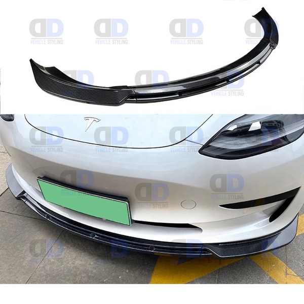 Tesla Model 3 2019-2023 Front Lip Splitter Carbon Fibre Look – DD ...